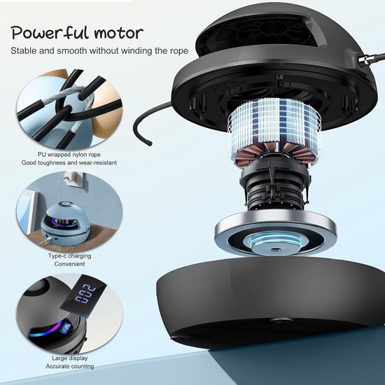 Smart Jump Rope Machine met Afstandsbediening - Bluetooth Springtouw ...