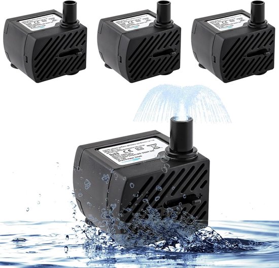 Mini-waterpomp 4 stuks - aquariumpomp 3 W - 180 l/u - ultra stil ...