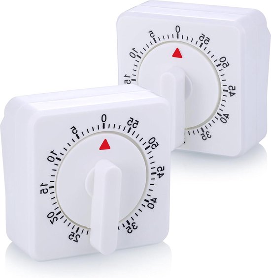Keukentimers - Set van 2 - Mechanische Timer 1 Uur/60 Minuten - Alarm ...