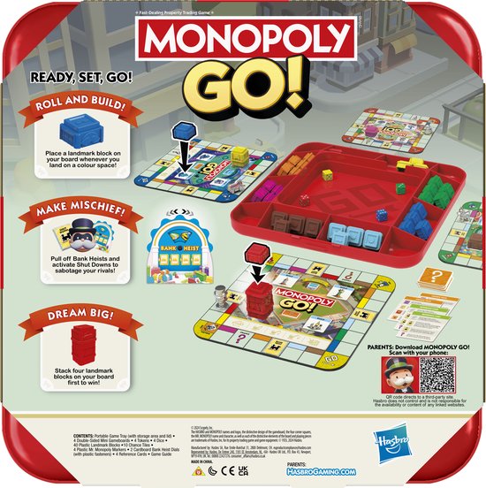 Hasbro Monopoly bordspel GO - familiespel - educatief - 2-4 spelers ...