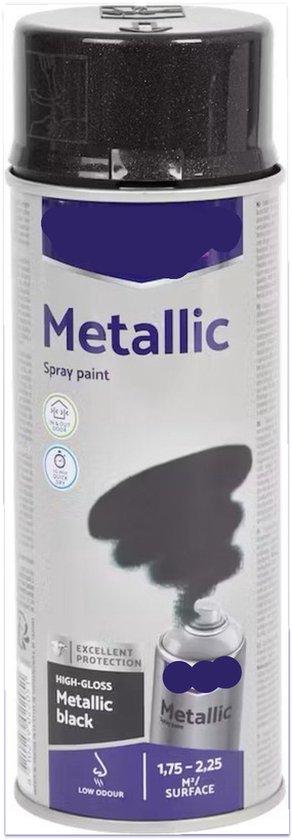 Spuitverf | Spuitlak | Spuitbus | Zwart Hoogglans |Sneldrogend | Binnen & Buiten| 400ml | bol