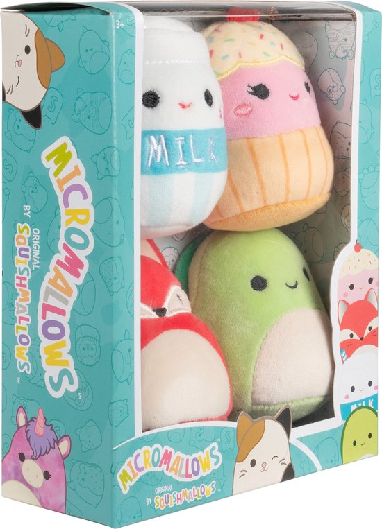 Squishmallows Knuffel Pluche - Micromallows, 4-Pack | bol