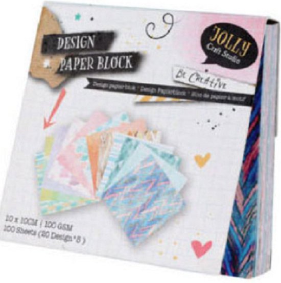 Block of design paper 10x10cm, 100 pcs - Aquarel | bol