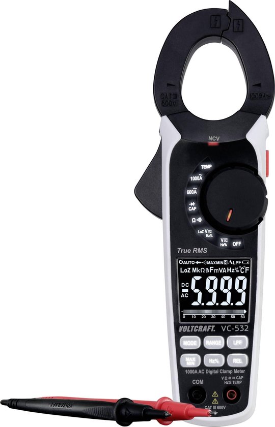 VOLTCRAFT VC-532 Clamp meter Digital CAT III 600 V Display (counts ...