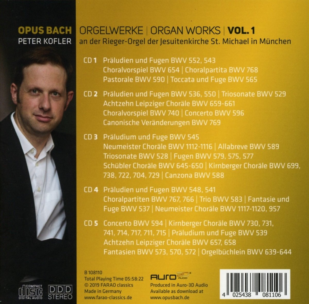 Opus Bach. Vol. 1 - Organ Works, Organ Peter Kofler | CD (album ...