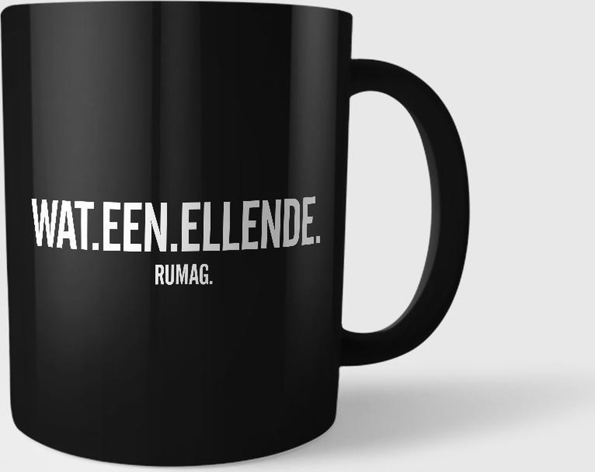 RUMAG Wat een ellende Mok Zwart | bol