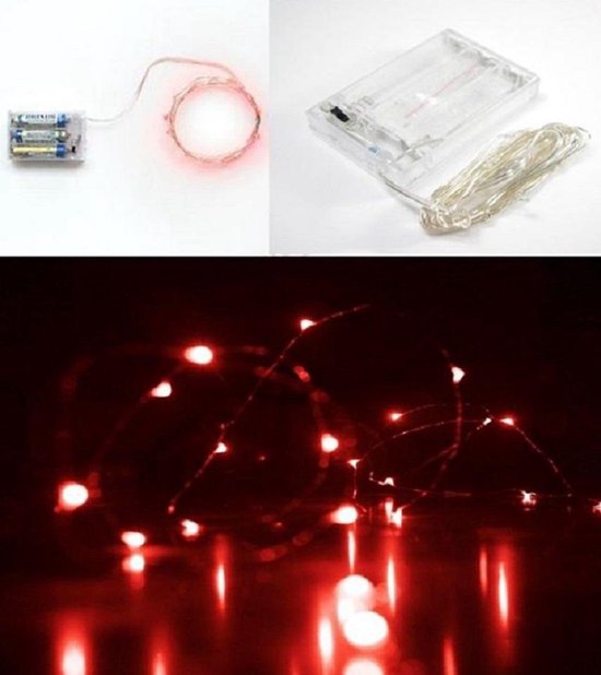 LED kerstverlichting Rood op Batterij | bol