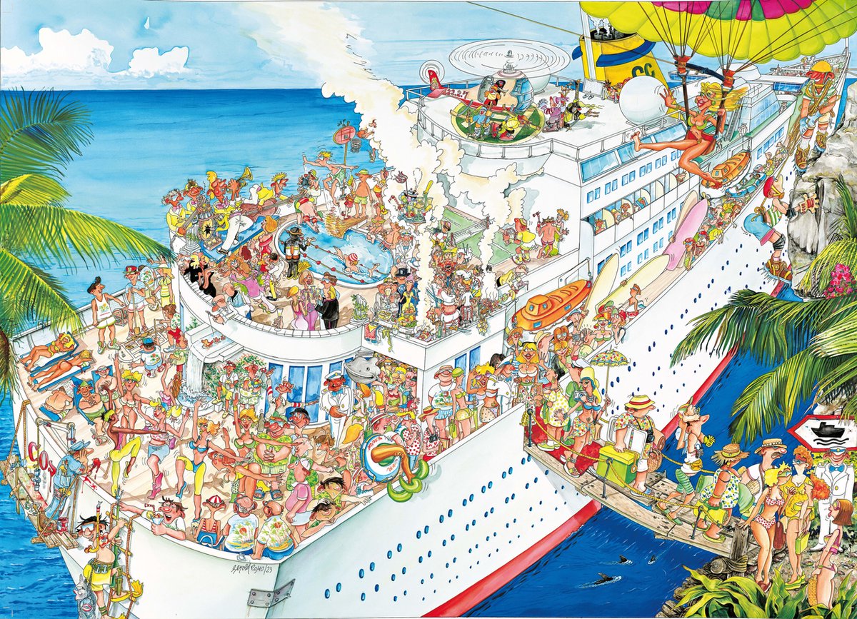 King Comic Vakantie Puzzel - Cruise Boot - Cartoon Legpuzzel 68 x 49 ...