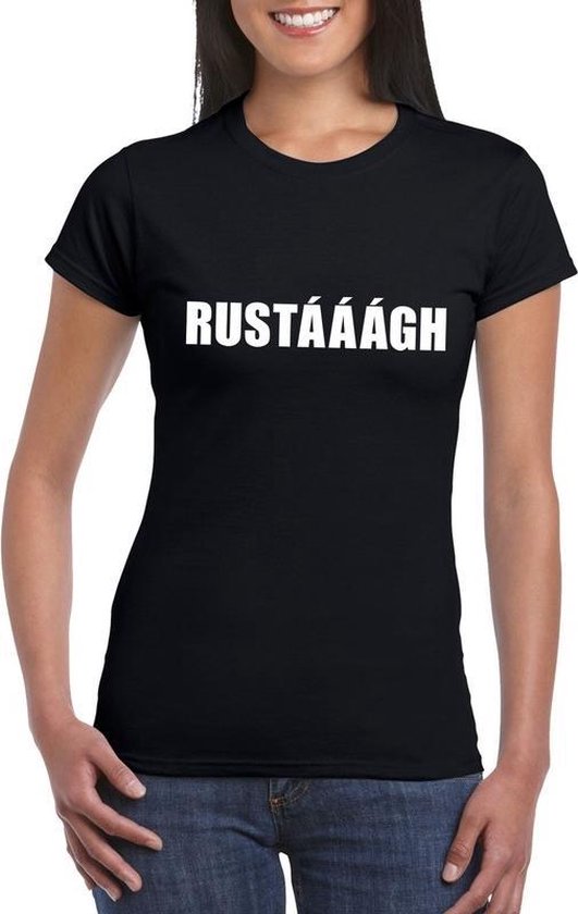 Rustaaagh tekst t-shirt zwart dames L | bol