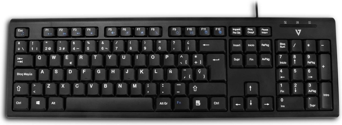 V7 J153313 toetsenbord USB QWERTY Spaans Zwart | bol.com