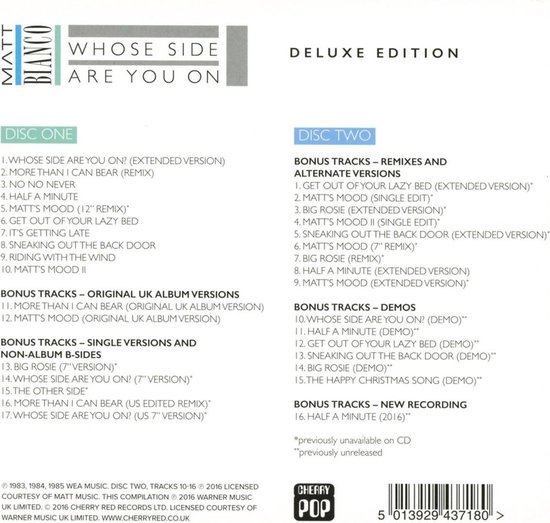 Whose Side Are You On: Deluxe 2Cd Edition, Matt Bianco | CD (album) | Muziek | bol.com