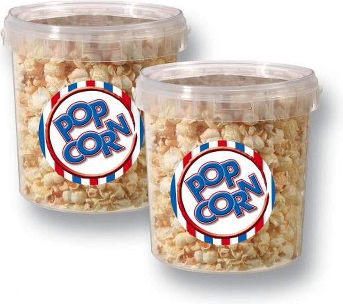10x Verse Zoete Popcorn In Afsluitbare Verpakking Emmertje