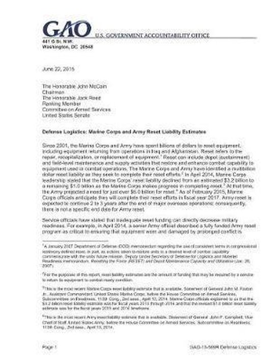 Defense Logistics, U S Government Accountability Offi Gao ...