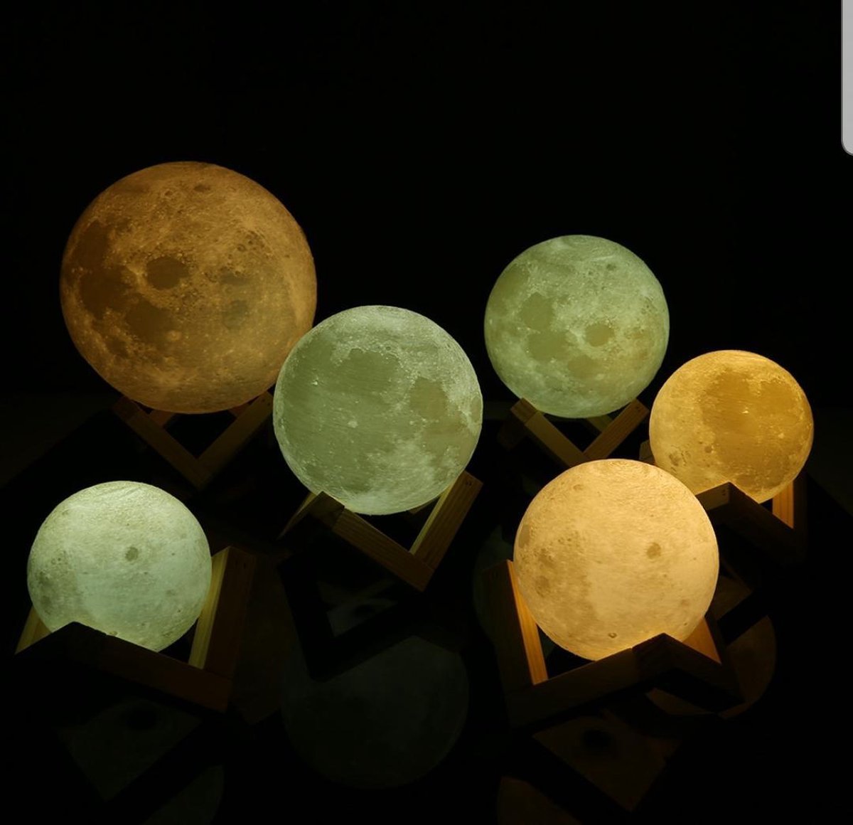 3D Maan Lamp – Oplaadbaar via USB Touch Control - 16 kleurstanden ...