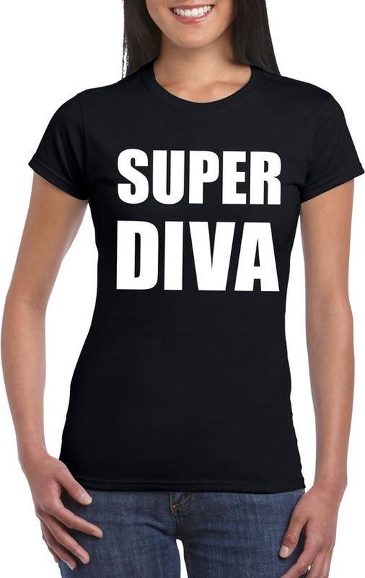 Super diva tekst t-shirt zwart dames XL | bol.com