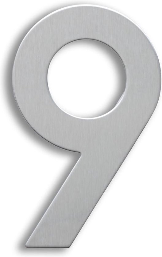 Xaptovi Huisnummer 9 Materiaal: RVS - Hoogte: 15cm - Kleur: RVS | bol