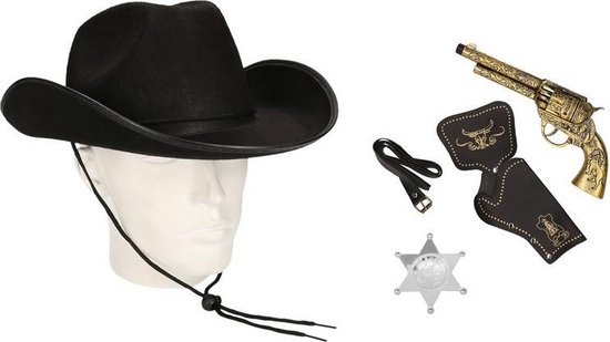 Cowboy accessoire set zwart voor volwassenen | bol