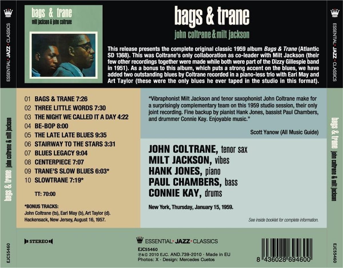 Bags & Trane, John Coltrane | CD (album) | Muziek | bol.com