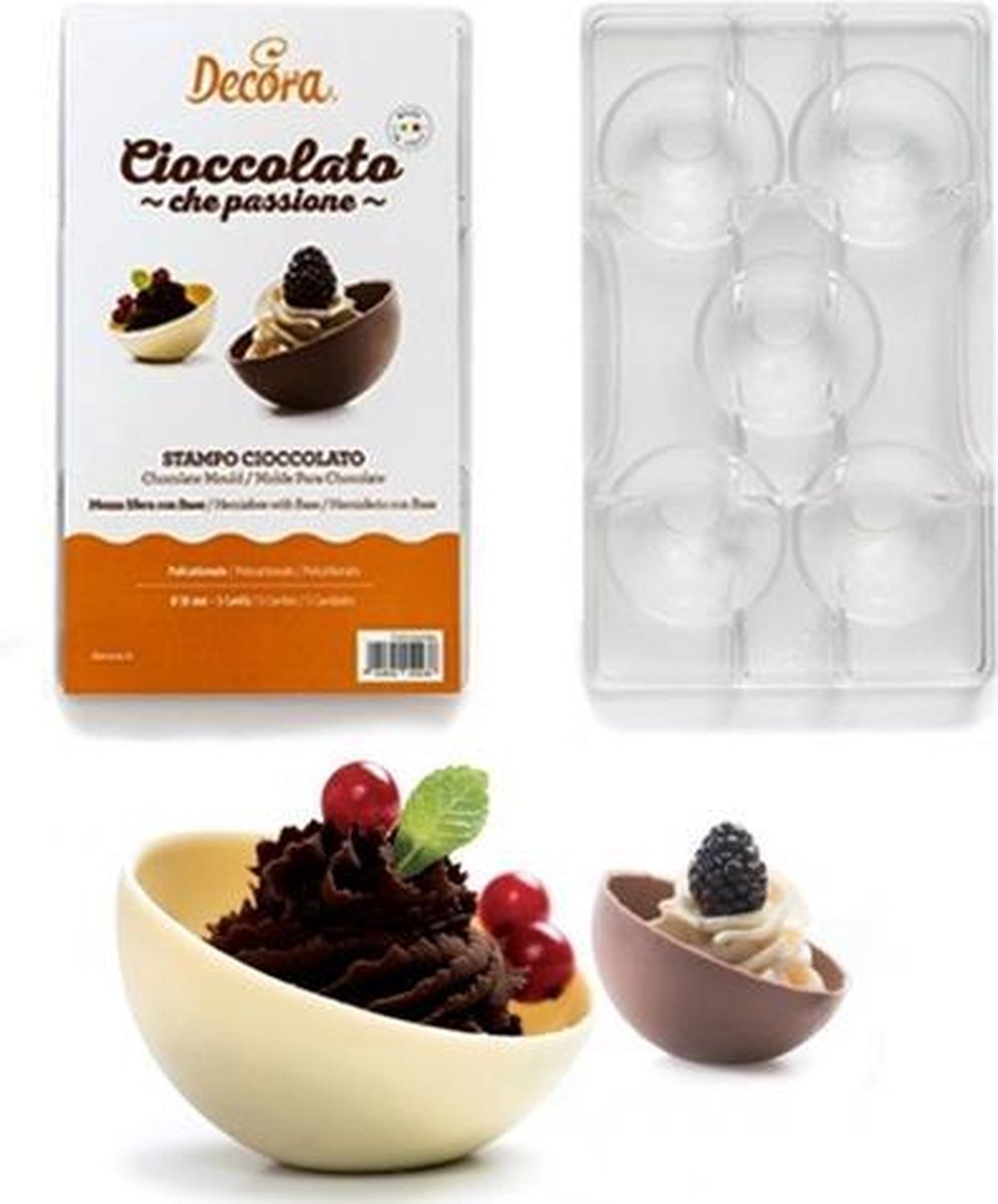 Chocolade mal Halve bol, 5x 50mm - Decora | bol.com