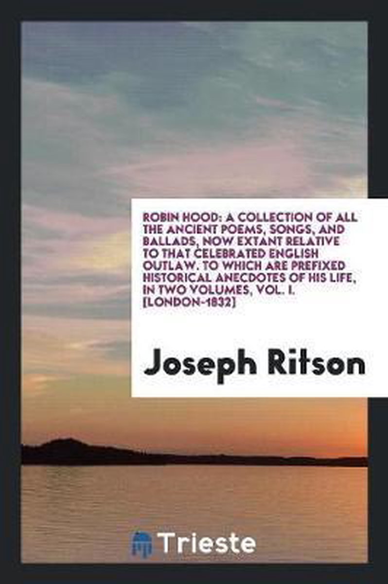 Robin Hood, Joseph Ritson | 9780649551934 | Boeken | bol