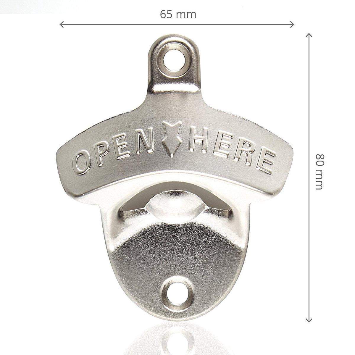 Lumaland - Flessenopener - Flesopener voor aan de muur - OPEN HERE ...
