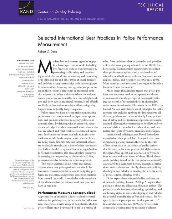 Selected International Best Practices in Police Performance Measurement ...