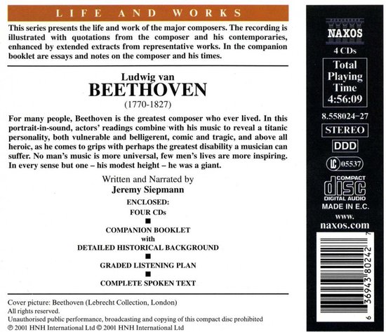 Various Artists - Ludwig Van Beethoven, Life And Work (4 CD), Jeremy Siepmann | Muziek | bol