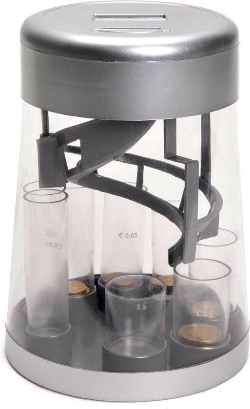 Sorteer- en tel-spaarpot zilver | bol