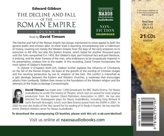 David Timson - The Decline And Fall Of The Roman Empire, Vol. V (21 CD ...