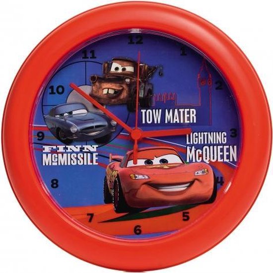 Cars klok - Rond - Kunststof - 26 cm - Multi | bol.com