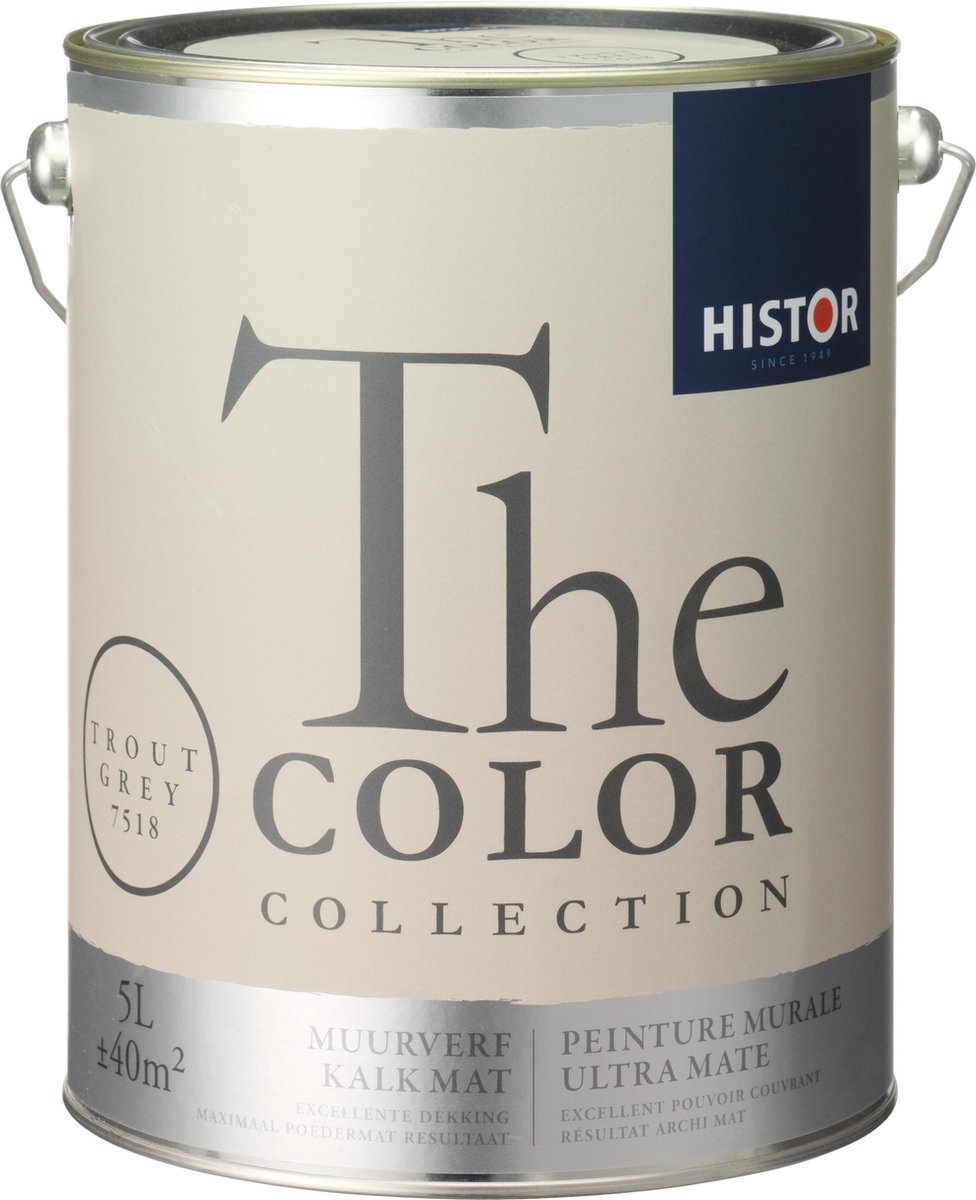 Histor The Color Collection Muurverf - 5 Liter - Trout Grey | bol