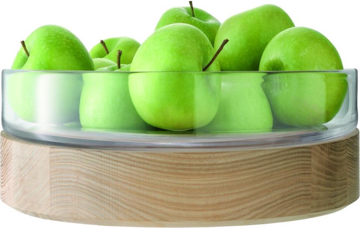 LSA Lotta Serveerkom - Met Houten Voet - 31 cm - Transparant | bol.com