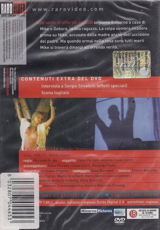 Murder Obsession (Follia Omicidia) (1981) (Dvd) | Dvd's | bol