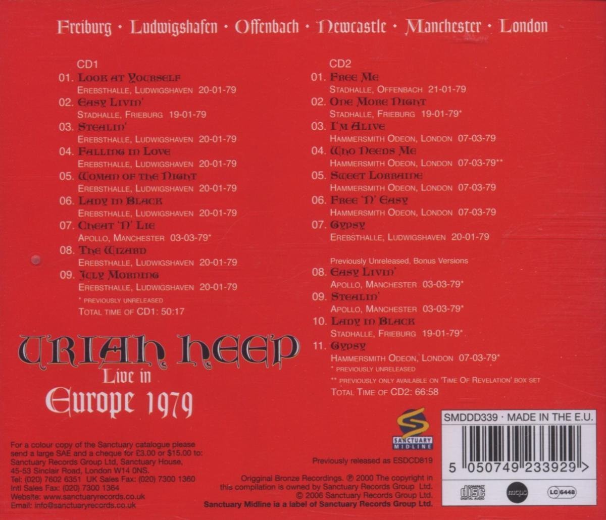 Live In Europe 1979, Uriah Heep | CD (album) | Muziek | bol