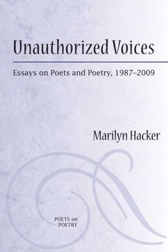 Unauthorized Voices, Marilyn Hacker | 9780472051151 | Boeken | bol.com