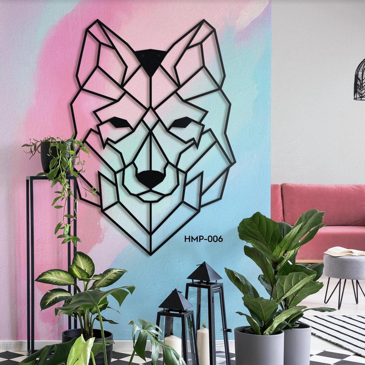 Metalen Wolf XXL - Extra Groot - [91cm x 125cm] Metal Wolf - Hoagard ...
