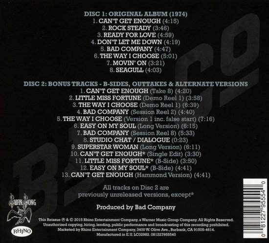 Bad Company Deluxe, Bad Company | CD (album) | Muziek | bol