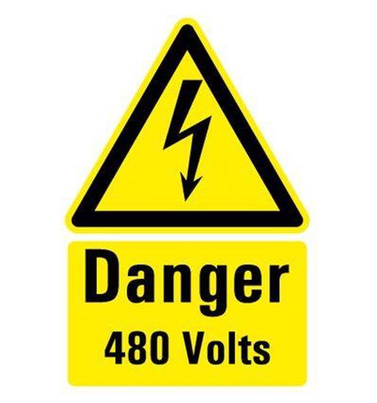 Elten - Gevaarsticker Danger 480 Volts 150 x 100 mm | bol.com