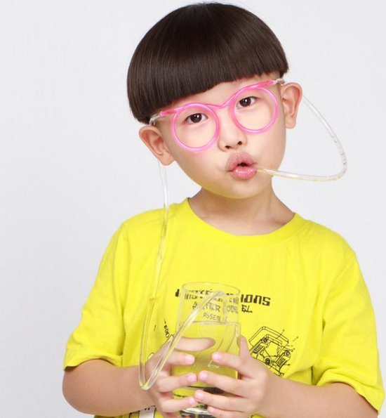 Rietjes- rietjes in de vorm van een bril, -kleuren-set van 4 (blauw ...