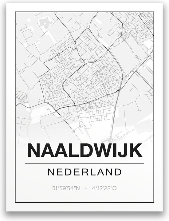 Poster/plattegrond NAALDWIJK - 30x40cm | bol