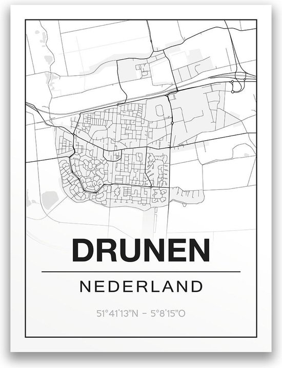 Poster/plattegrond DRUNEN - A4 | bol