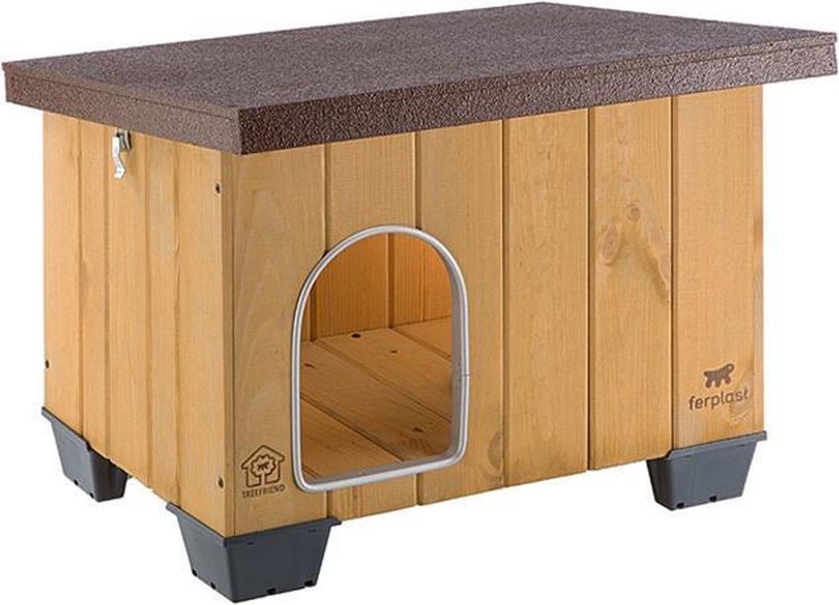 Ferplast Hondenhok Baita 56 X 46,5 Cm Hout Naturel/bruin | bol.com