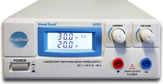 Peaktech 6155 Labo voeding DC - 1 tot 30 V - 0 tot 20 A | bol.com