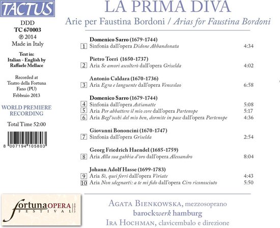 Barockwerk Hamburg & Agata Bienkowska - 17th Century-La Prima Diva ...