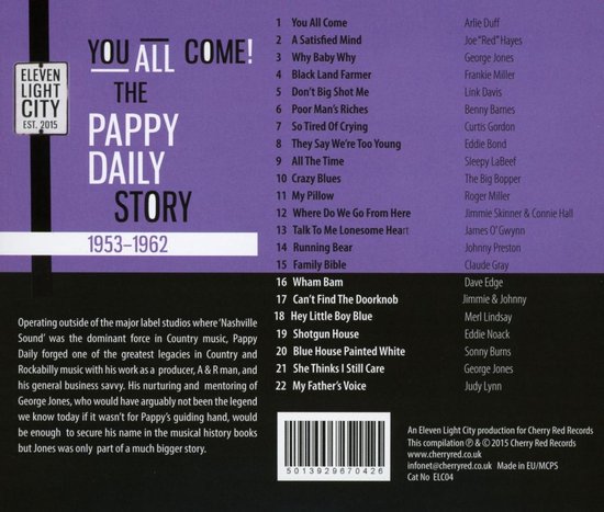 You All Come The Pappy Daily Story 1953 1962, V/a | CD (album) | Muziek ...