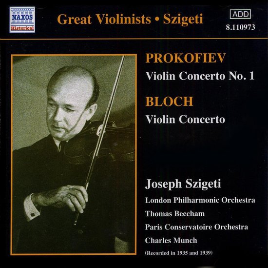 Szigeti:prokofiev.bartok.bloch, Beecham | CD (album) | Muziek | bol.com