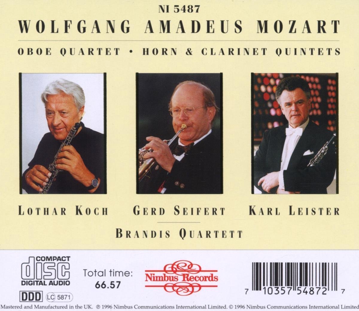 Mozart: Oboe Quartet, Horn Quintet, Clarinet Quint, Karl Leister | CD ...