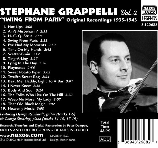 Stephane Grappelli Vol.2, Stephane Grappelli | CD (album) | Muziek ...