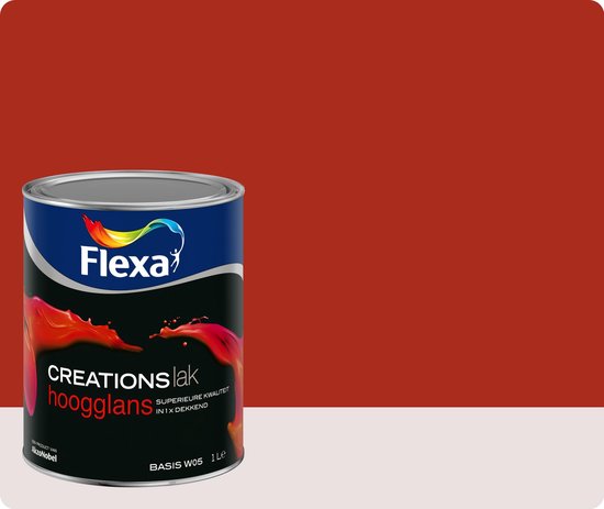 Flexa Creations - Lak Hoogglans - 3027 - Vibrant Red - 750 ml | bol