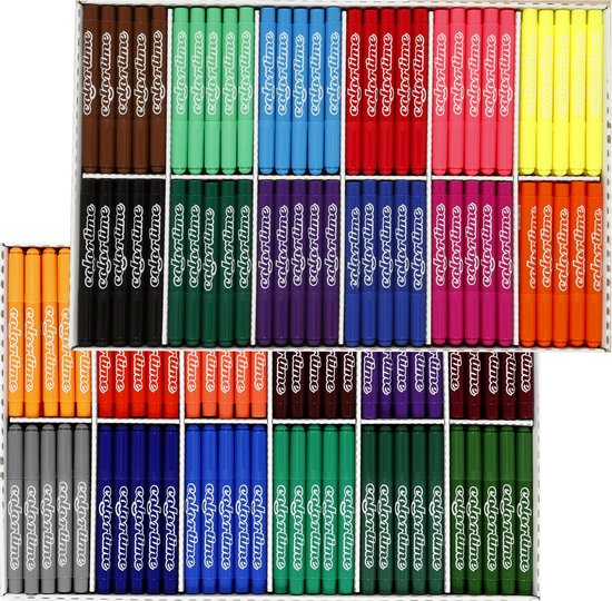Colortime stift, 5 mm lijn, kleuren assorti, 24x24 stuks | bol.com